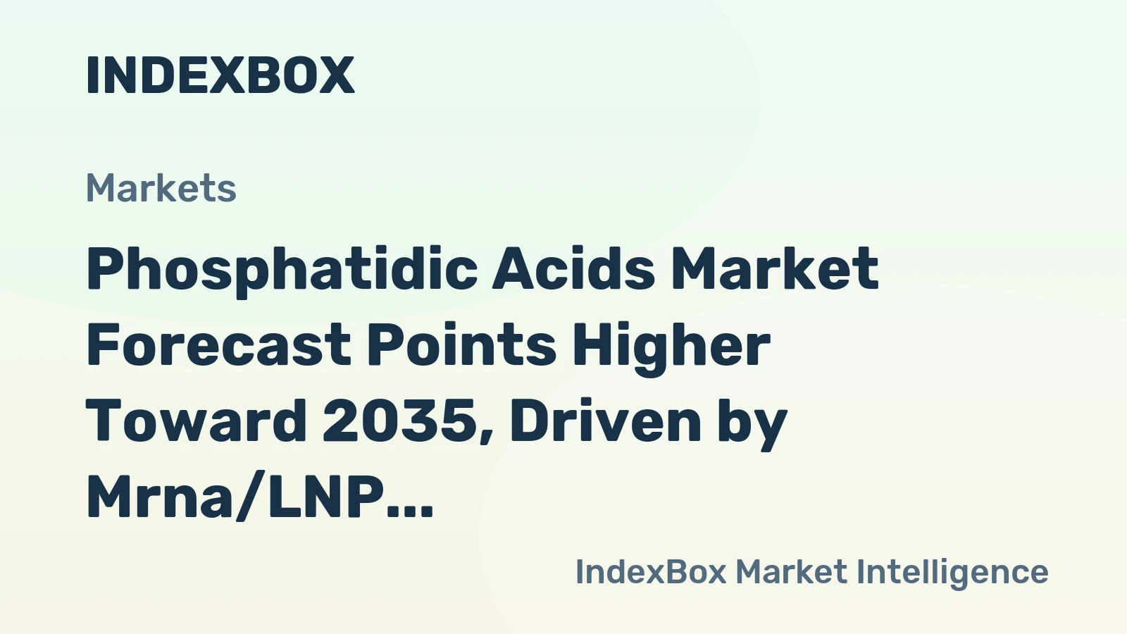 Phosphatidic Acids Market Forecast Points Higher Toward 2035, Driven by Mrna/LNP Therapeutic Expansion