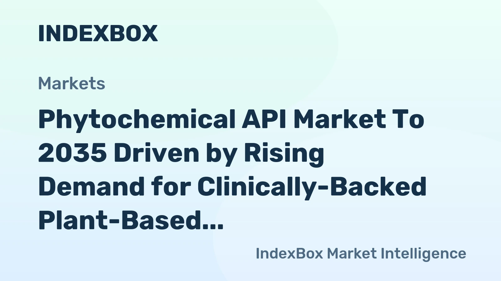 Phytochemical API Market to 2035 Driven by Rising Demand for Clinically-Backed Plant-Based Therapeutics