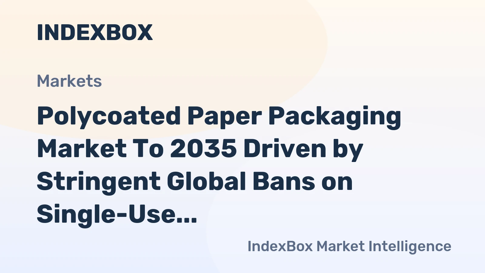 Polycoated Paper Packaging Market to 2035 Driven by Stringent Global Bans on Single-Use Plastics