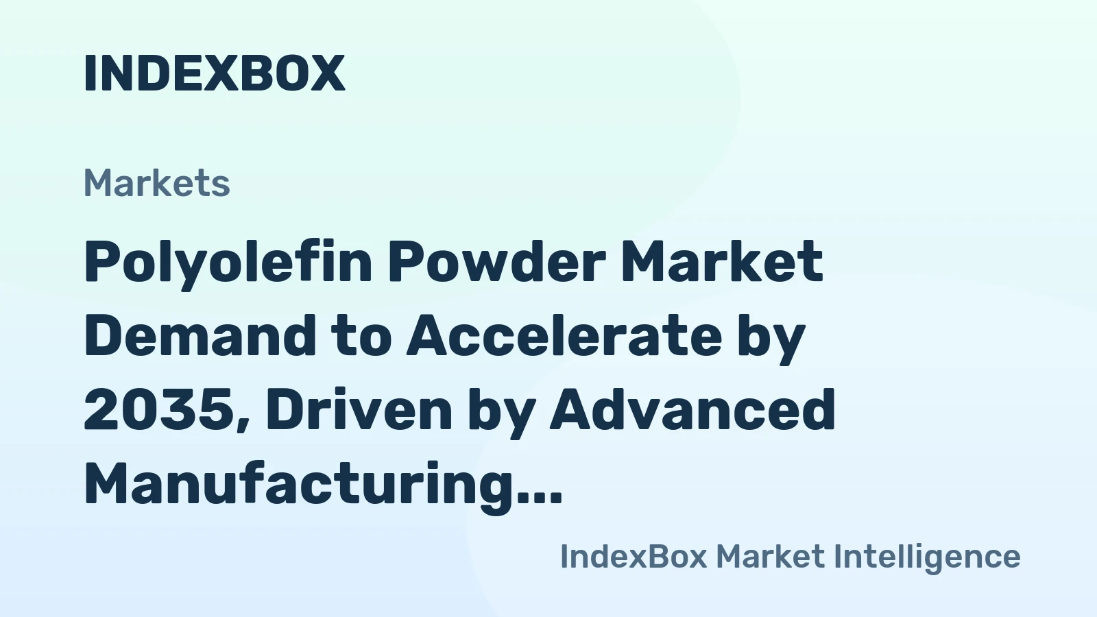 Polyolefin Powder Market Demand to Accelerate by 2035, Driven by Advanced Manufacturing