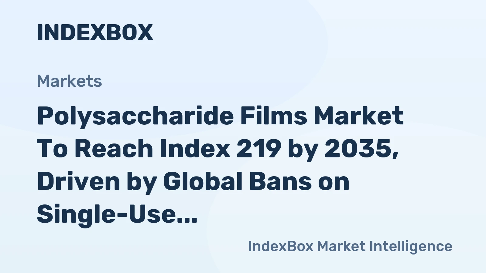 Polysaccharide Films Market to Reach Index 219 by 2035, Driven by Global Bans on Single-Use Plastics