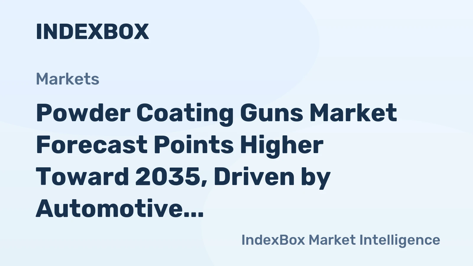 Powder Coating Guns Market Forecast Points Higher Toward 2035, Driven by Automotive Electrification