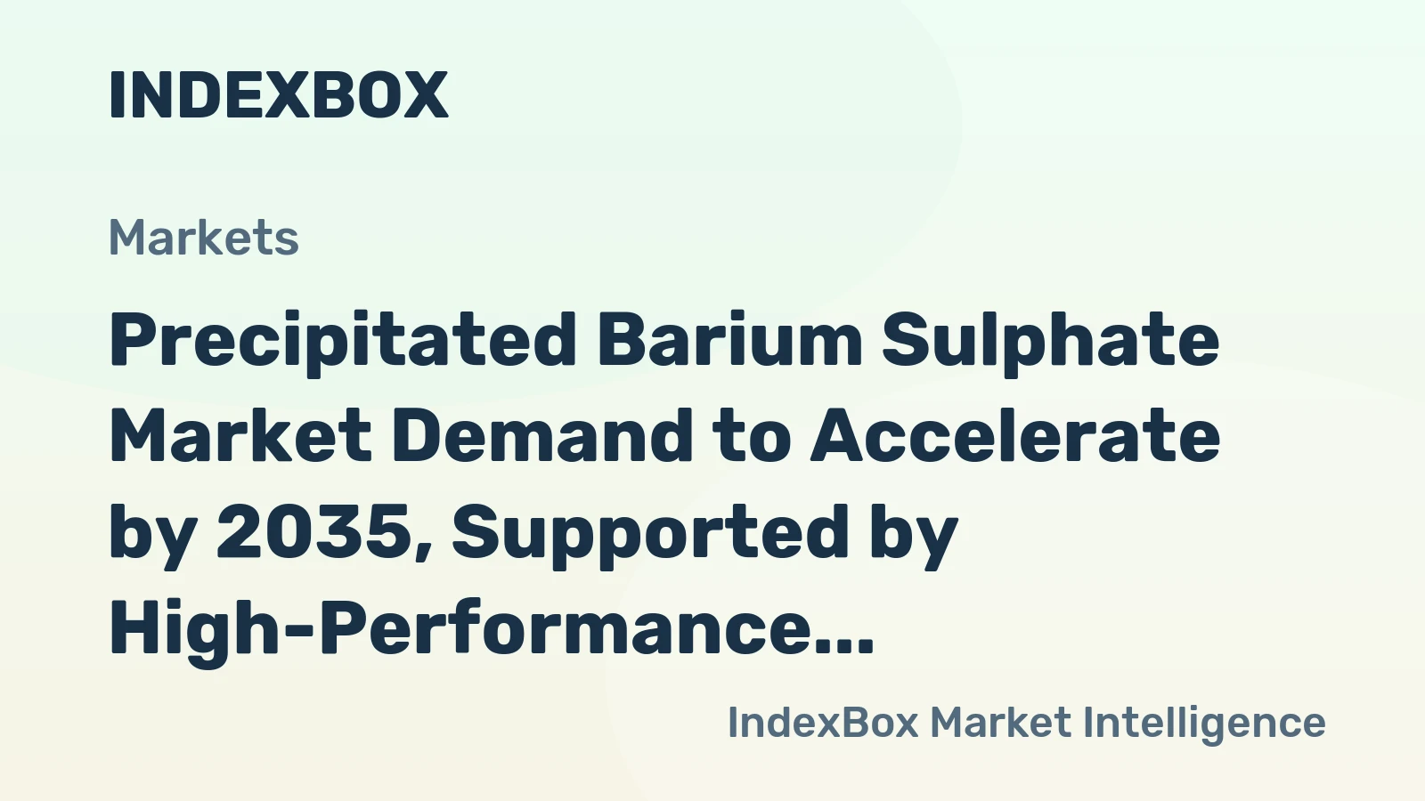Precipitated Barium Sulphate Market Demand to Accelerate by 2035, Supported by High-Performance Plastics