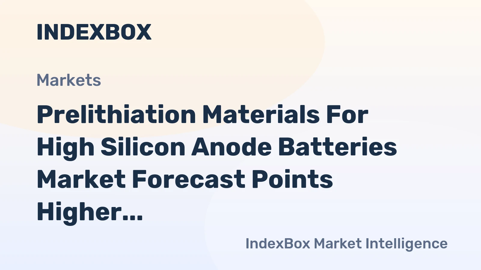 Prelithiation Materials for High Silicon Anode Batteries Market Forecast Points Higher Toward 2035, Driven by EV Silicon Anode Adoption
