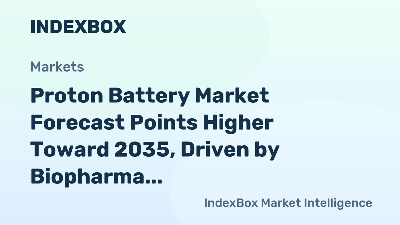 Proton Battery Market Forecast Points Higher Toward 2035, Driven by Biopharma Capacity Expansion