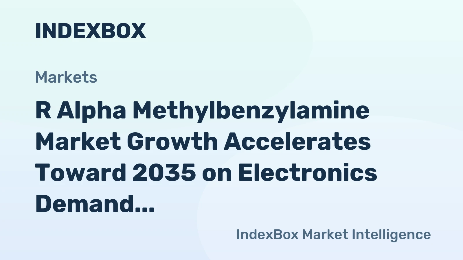 R Alpha Methylbenzylamine Market Growth Accelerates Toward 2035 on Electronics Demand