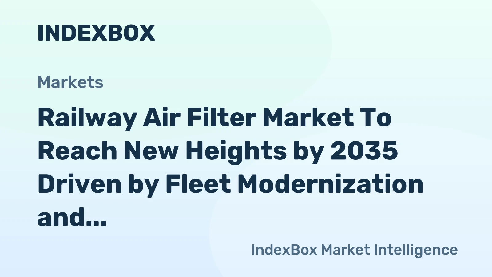 Railway Air Filter Market to Reach New Heights by 2035 Driven by Fleet Modernization and Stricter Air Quality Standards