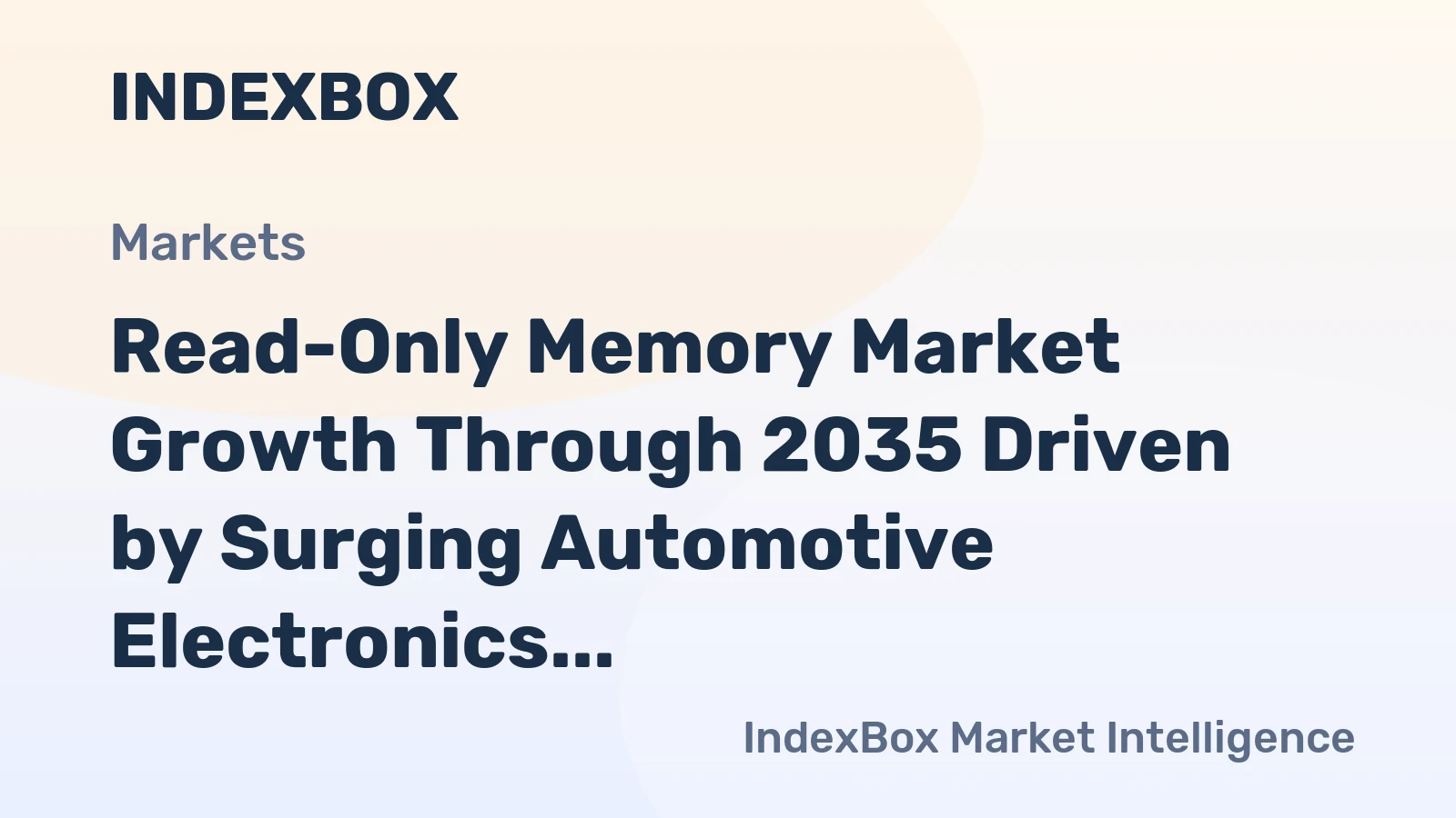 Read-Only Memory Market Growth Through 2035 Driven by Surging Automotive Electronics Demand