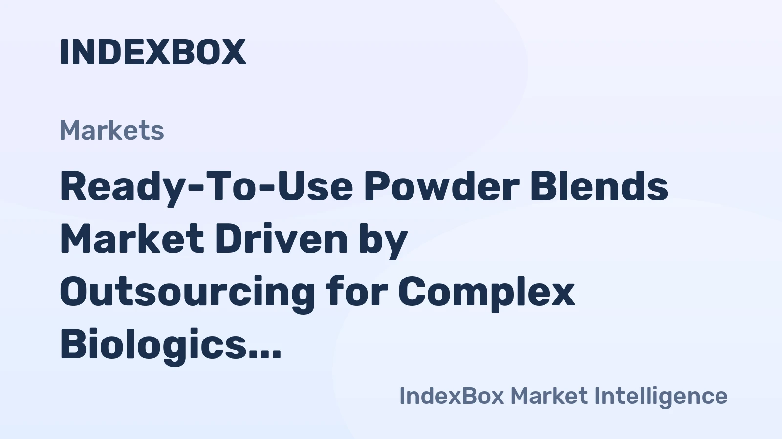 Ready-To-Use Powder Blends Market Driven by Outsourcing for Complex Biologics and Generics Through 2035