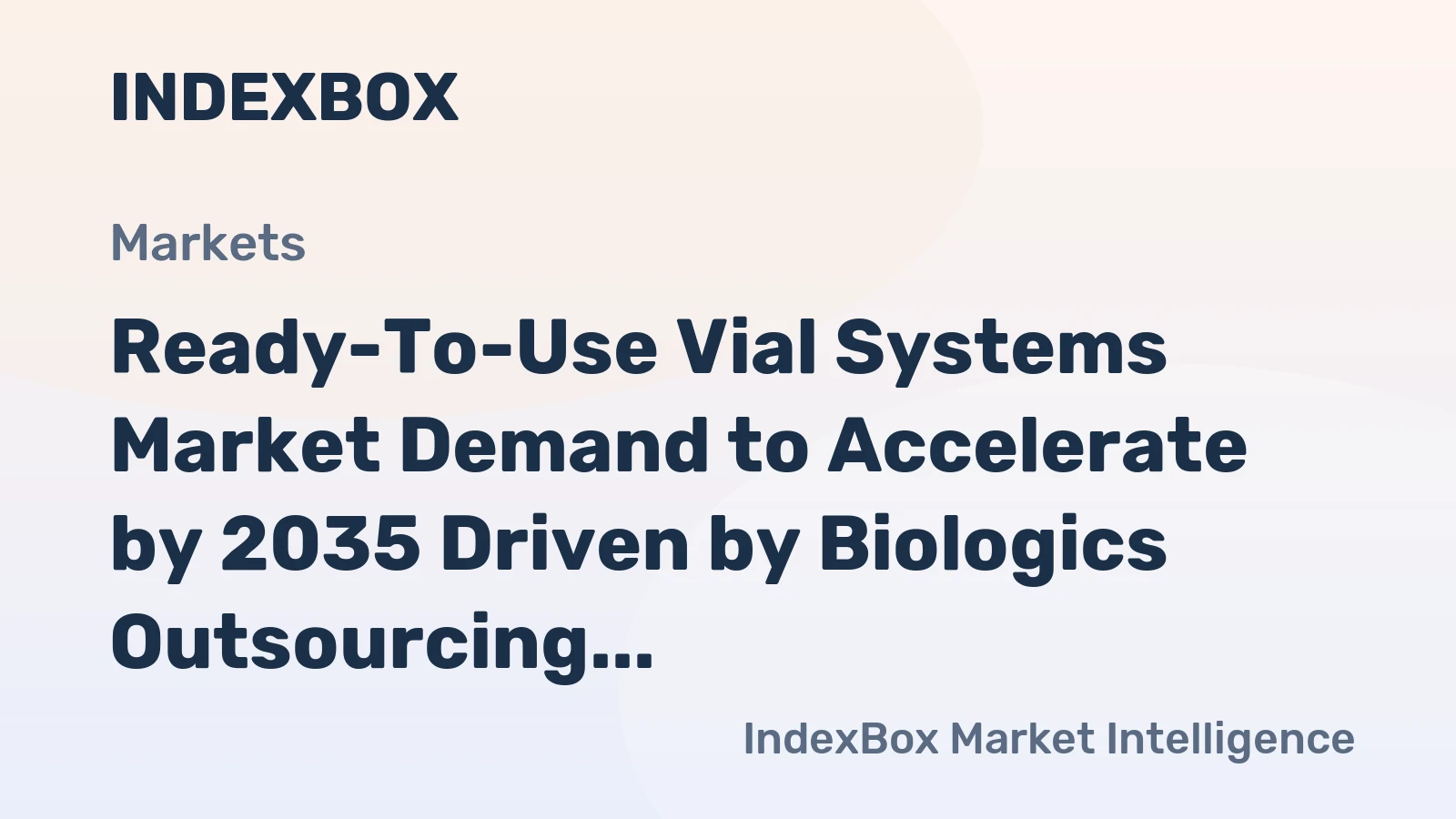 Ready-To-Use Vial Systems Market Demand to Accelerate by 2035 Driven by Biologics Outsourcing and Sterilization Capacity Constraints