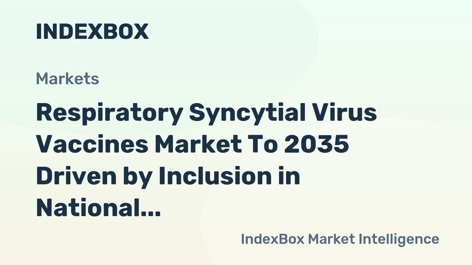 Respiratory Syncytial Virus Vaccines Market to 2035 Driven by Inclusion in National Immunization Programs for Aging Populations