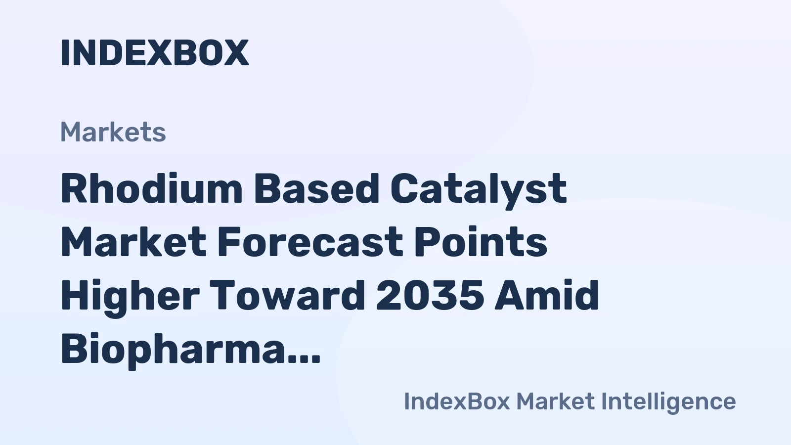 Rhodium Based Catalyst Market Forecast Points Higher Toward 2035 Amid Biopharma Pipeline Expansion