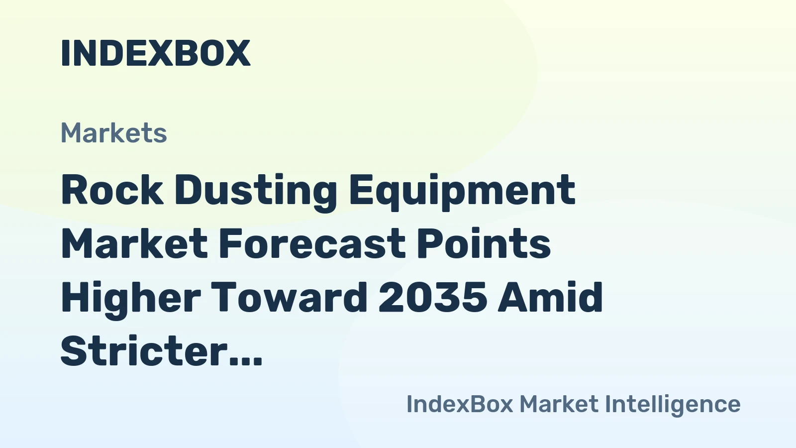 Rock Dusting Equipment Market Forecast Points Higher Toward 2035 Amid Stricter Mine Safety Mandates