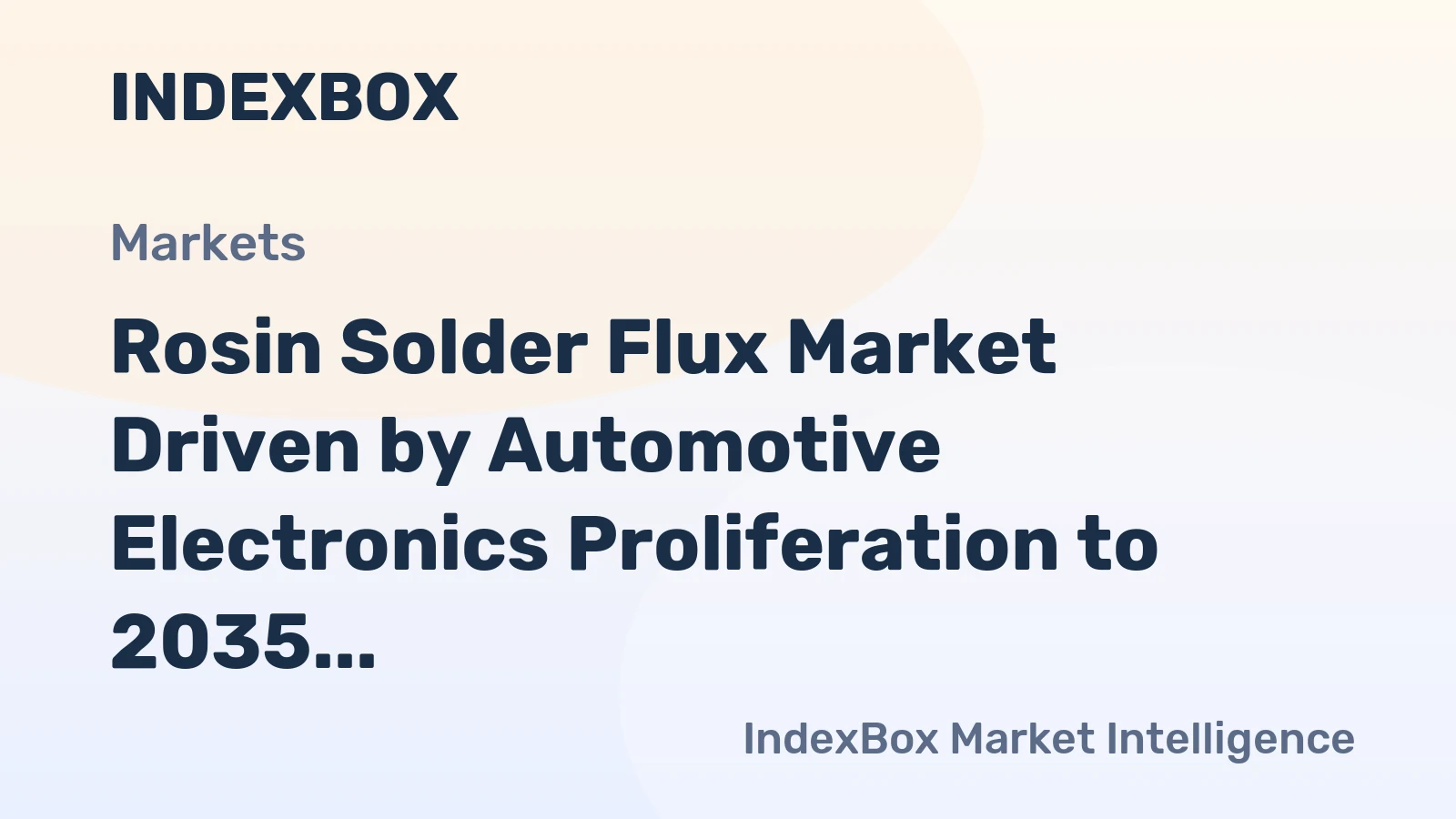 Rosin Solder Flux Market Driven by Automotive Electronics Proliferation to 2035