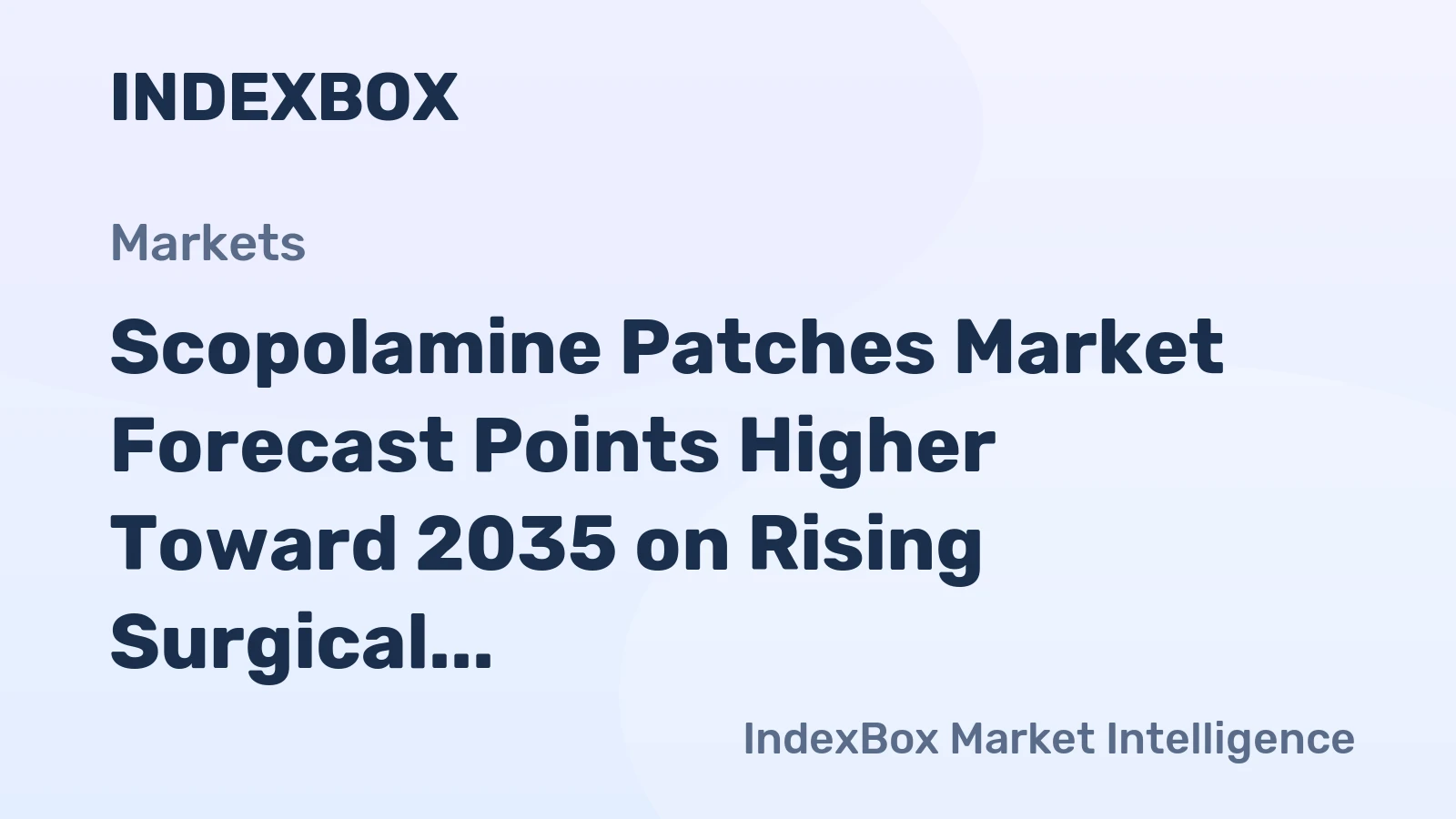 Scopolamine Patches Market Forecast Points Higher Toward 2035 on Rising Surgical Volumes and Aging Demographics