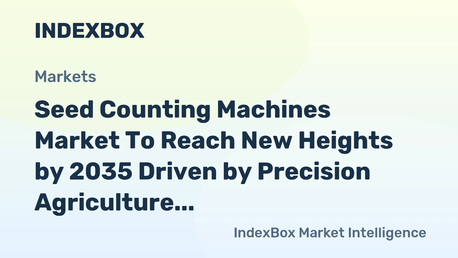 Seed Counting Machines Market to Reach New Heights by 2035 Driven by Precision Agriculture and Automation