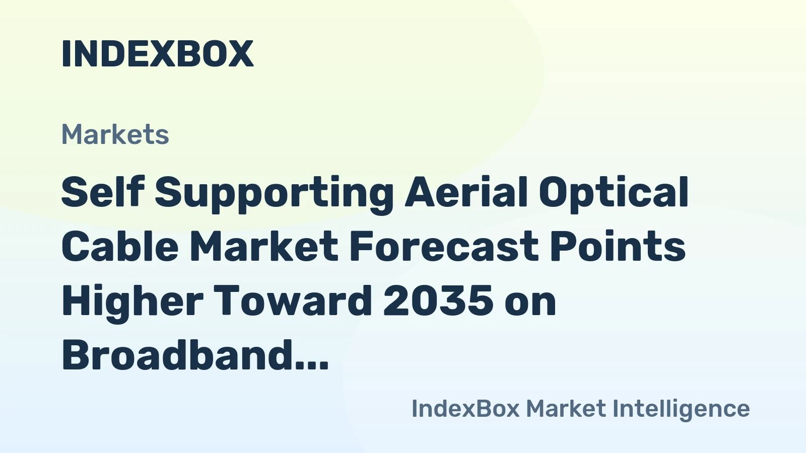 Self Supporting Aerial Optical Cable Market Forecast Points Higher Toward 2035 on Broadband and Grid Modernization Demand