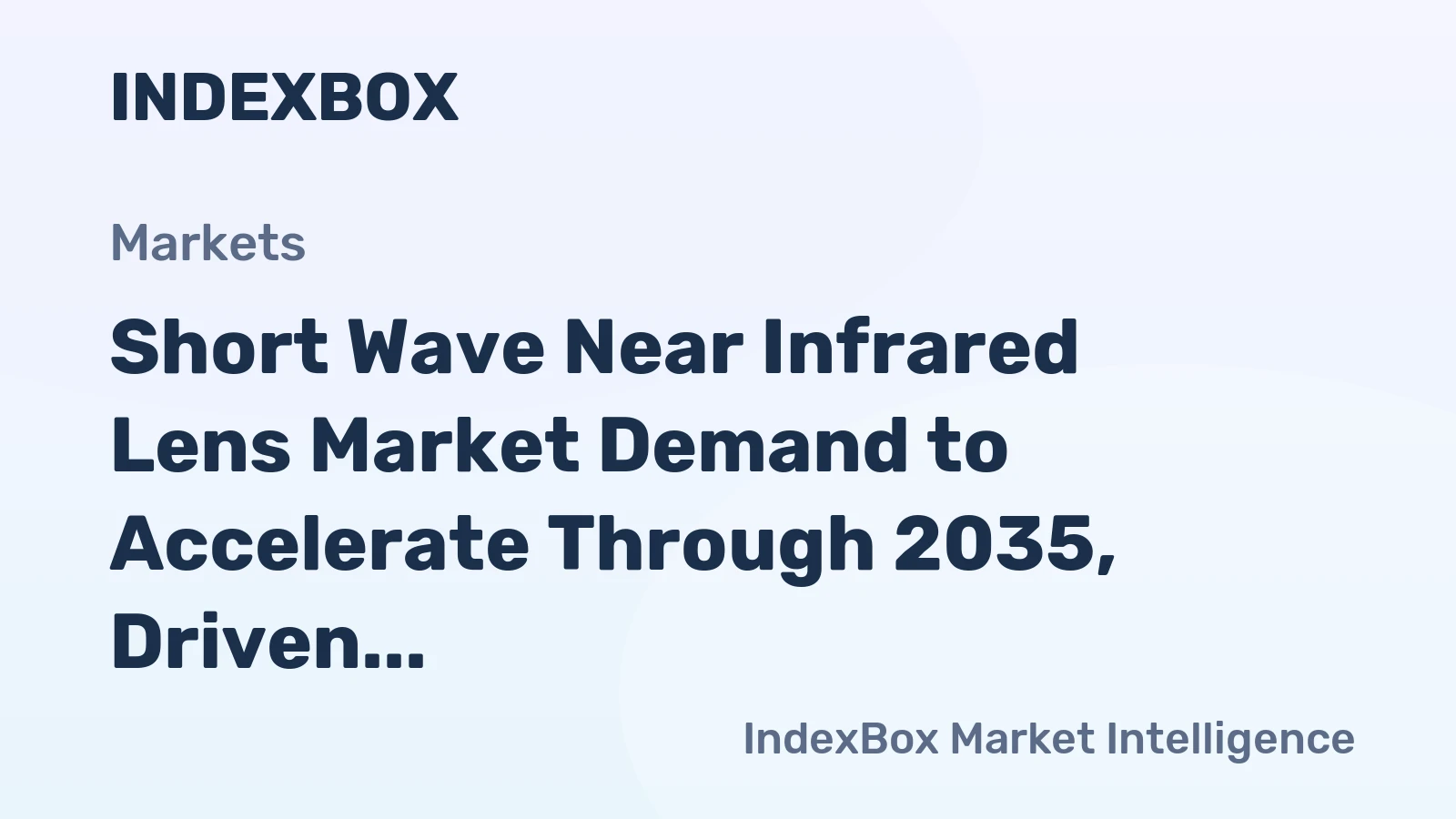 Short Wave Near Infrared Lens Market Demand to Accelerate Through 2035, Driven by Machine Vision Expansion