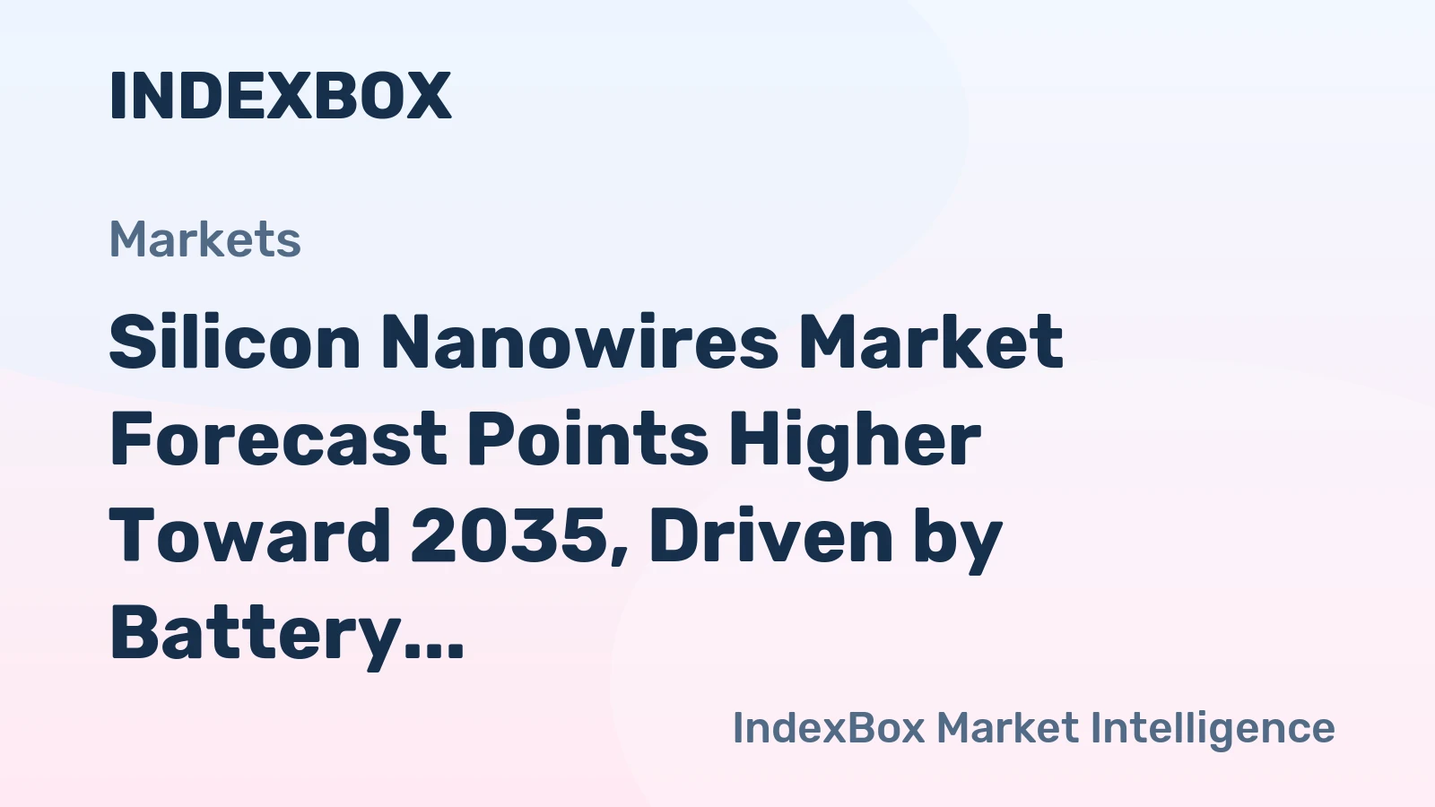 Silicon Nanowires Market Forecast Points Higher Toward 2035, Driven by Battery Anode Demand