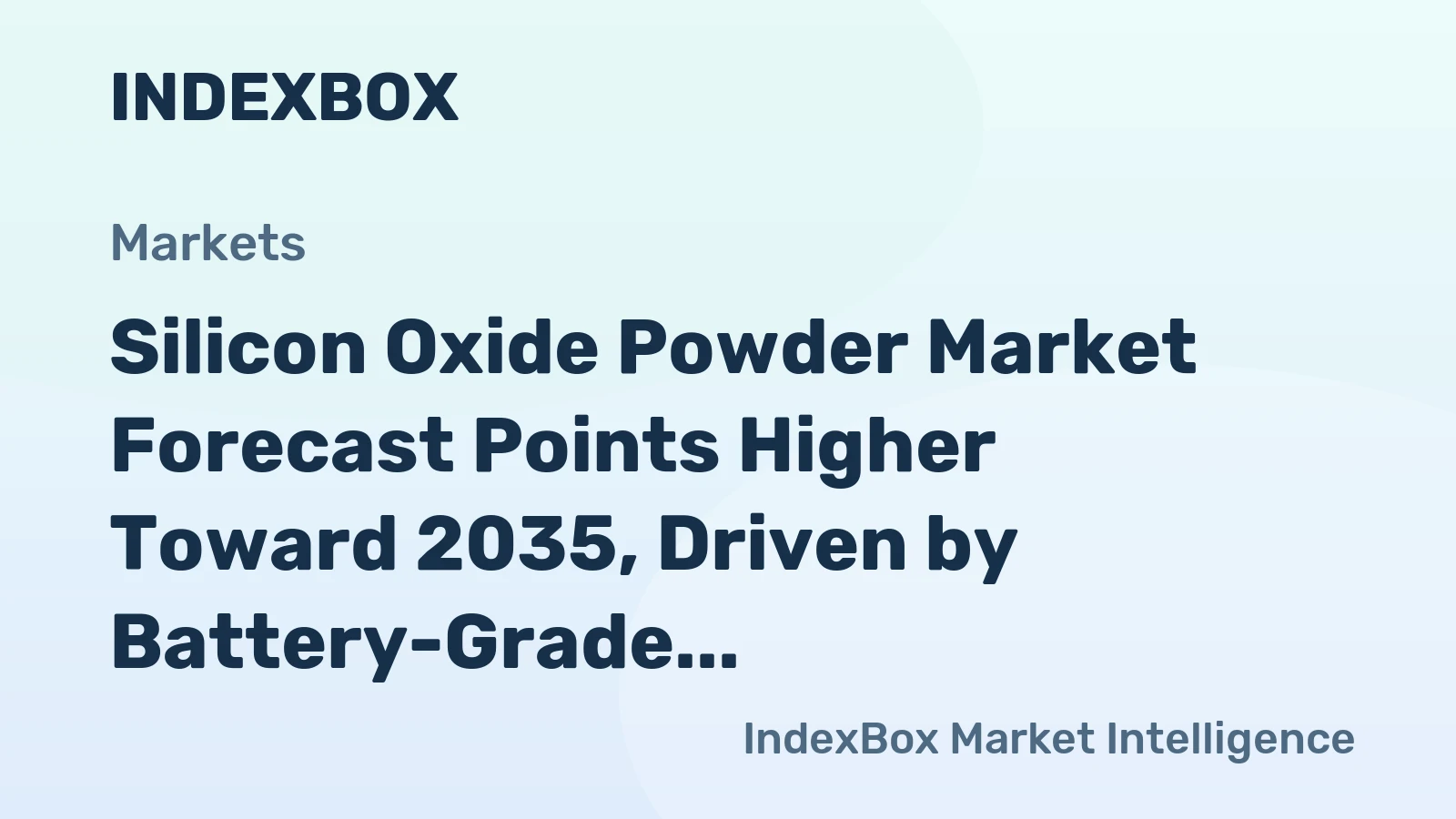 Silicon Oxide Powder Market Forecast Points Higher Toward 2035, Driven by Battery-Grade Demand Acceleration