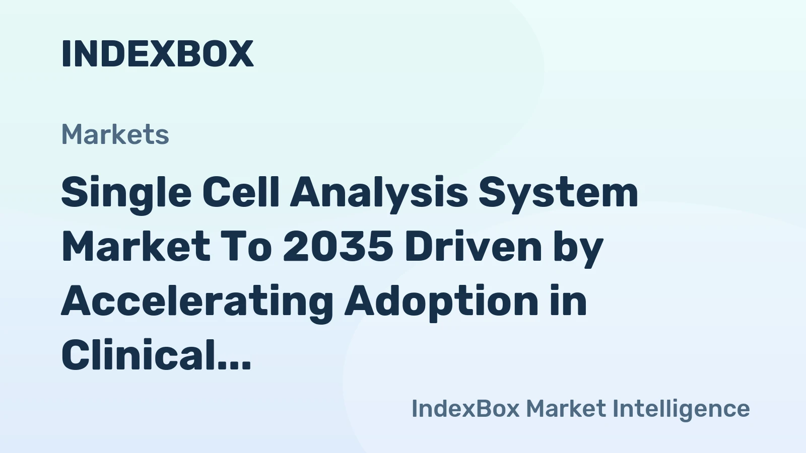 Single Cell Analysis System Market to 2035 Driven by Accelerating Adoption in Clinical Oncology for Tumor Microenvironment Mapping
