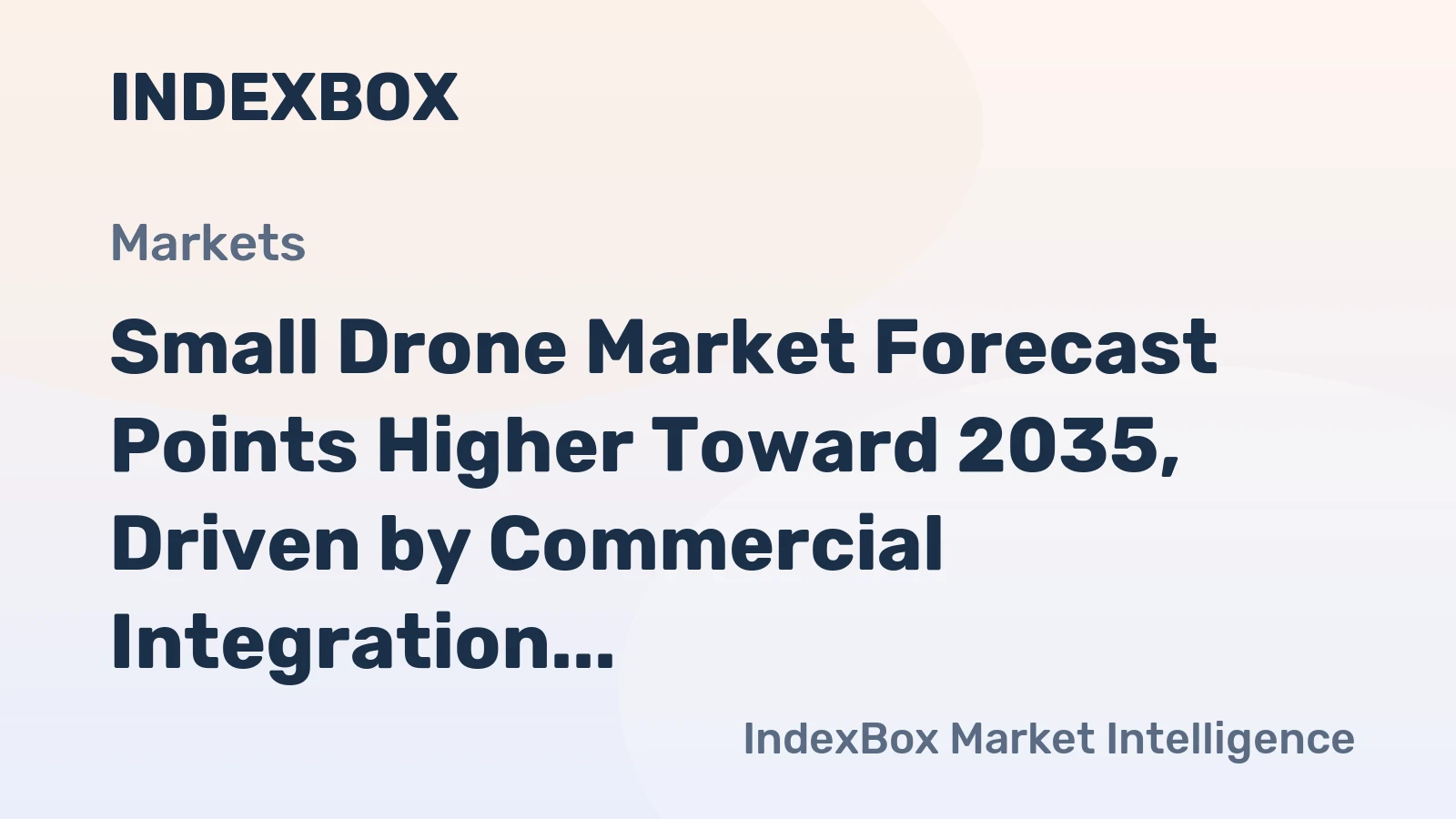 Small Drone Market Forecast Points Higher Toward 2035, Driven by Commercial Integration