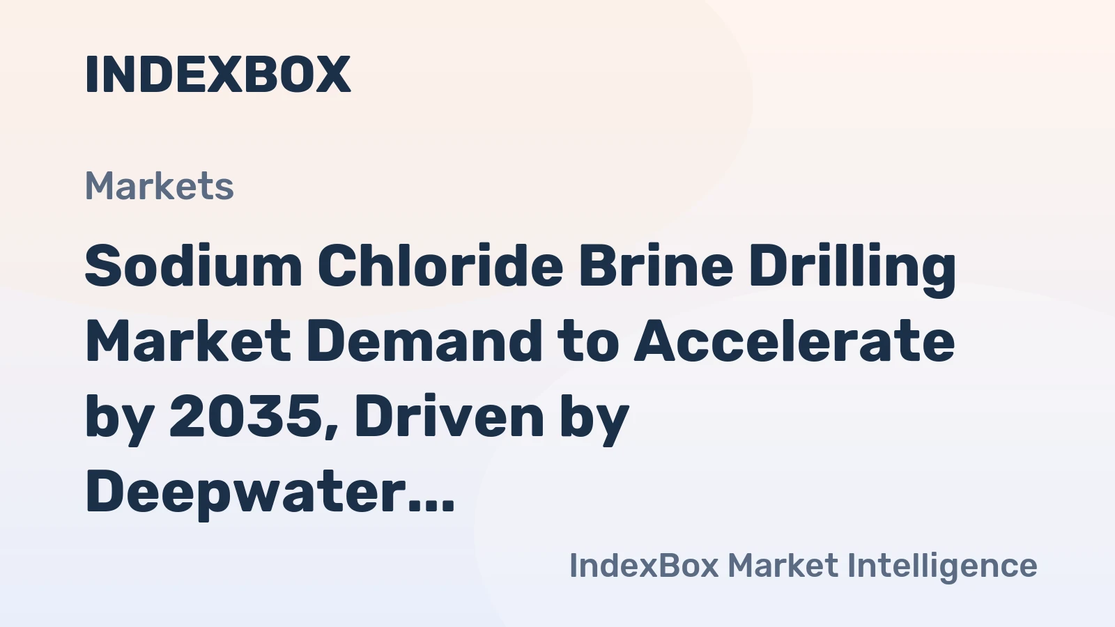 Sodium Chloride Brine Drilling Market Demand to Accelerate by 2035, Driven by Deepwater and HPHT Exploration
