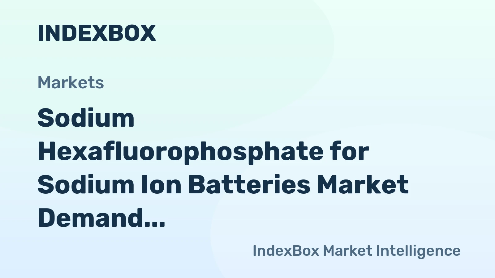 Sodium Hexafluorophosphate for Sodium Ion Batteries Market Demand to Accelerate by 2035, Driven by Global Sodium-Ion Battery Capacity Expansion