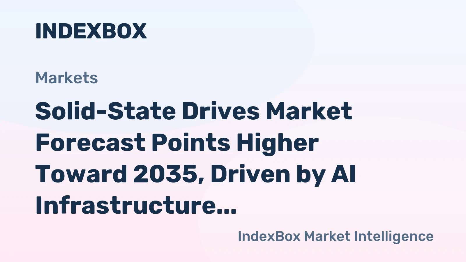 Solid-State Drives Market Forecast Points Higher Toward 2035, Driven by AI Infrastructure