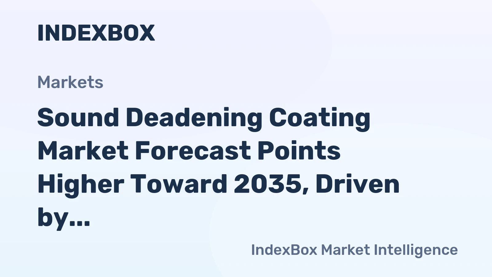 Sound Deadening Coating Market Forecast Points Higher Toward 2035, Driven by EV Noise Control Mandates