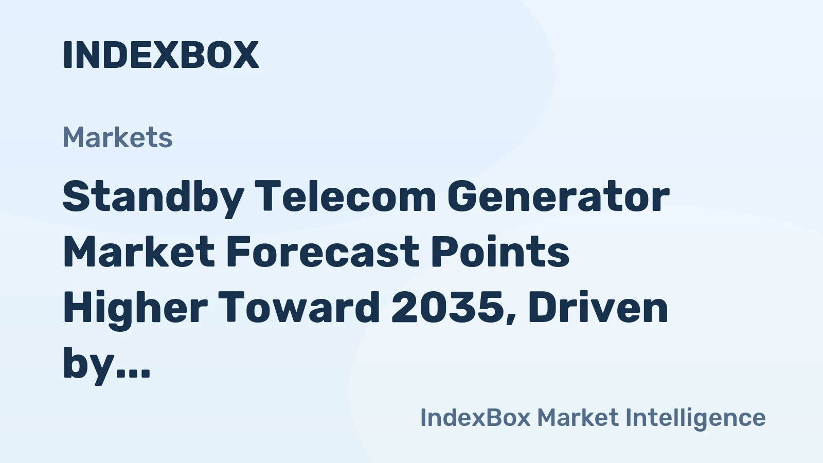 Standby Telecom Generator Market Forecast Points Higher Toward 2035, Driven by Network Expansion