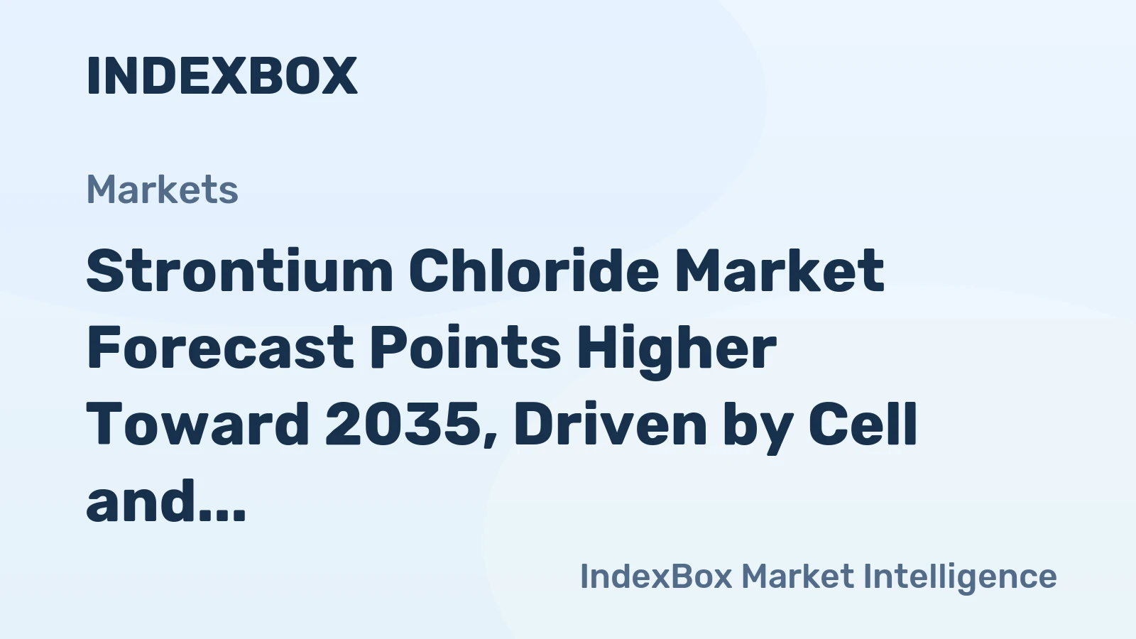 Strontium Chloride Market Forecast Points Higher Toward 2035, Driven by Cell and Gene Therapy Expansion