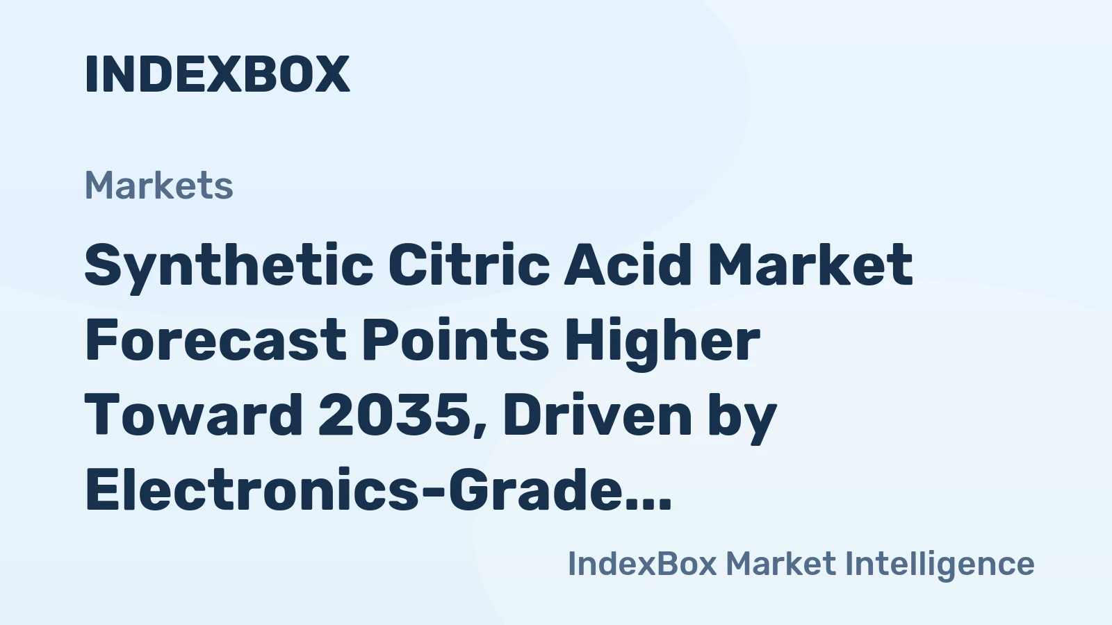 Synthetic Citric Acid Market Forecast Points Higher Toward 2035, Driven by Electronics-Grade Demand Surge