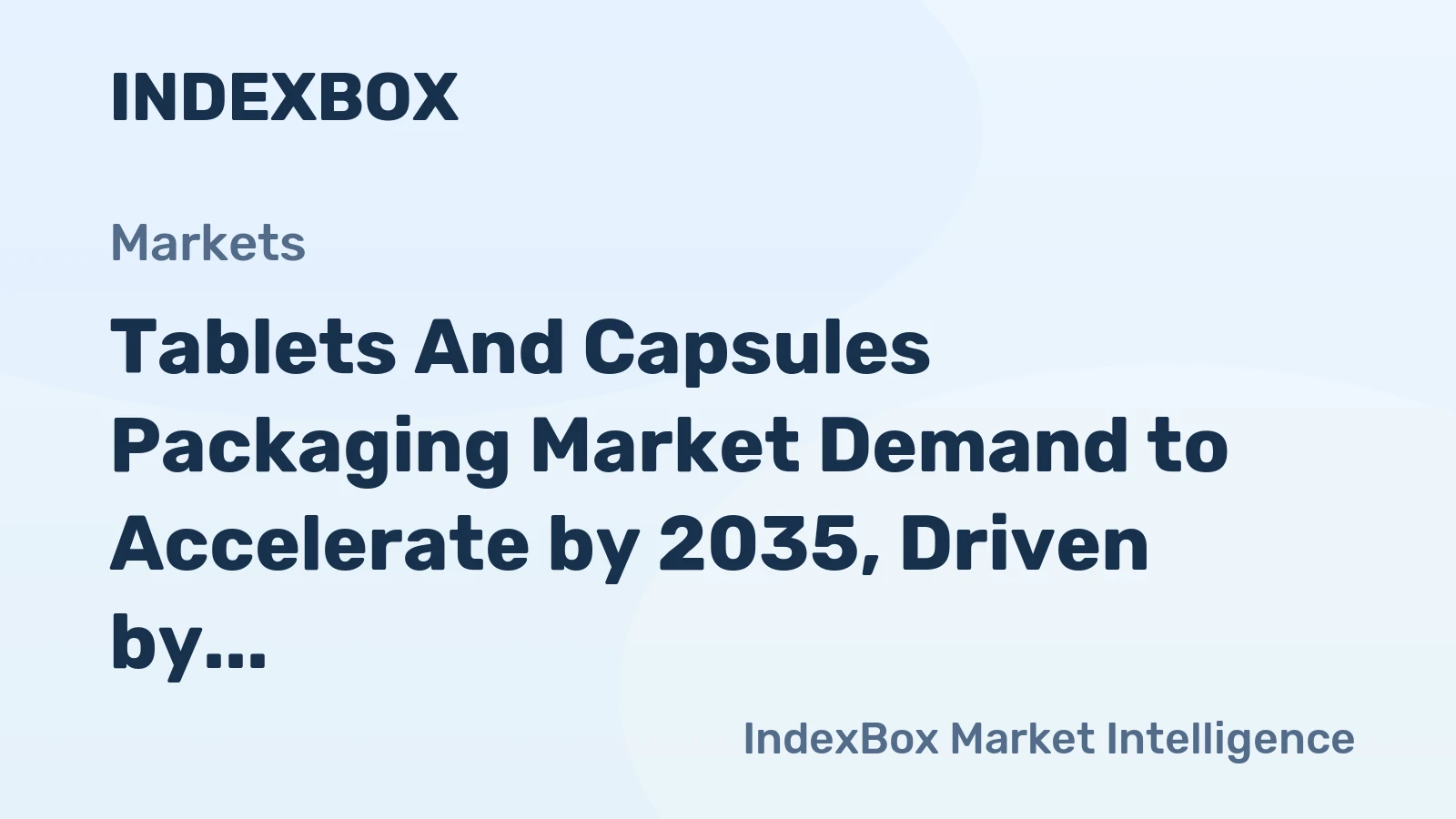 Tablets and Capsules Packaging Market Demand to Accelerate by 2035, Driven by Pharmaceutical Innovation