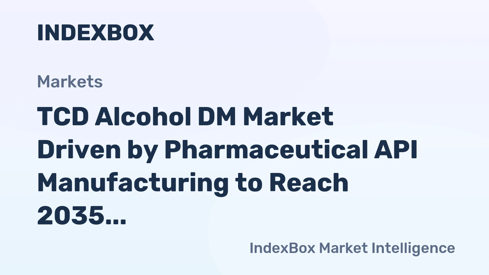 TCD Alcohol DM Market Driven by Pharmaceutical API Manufacturing to Reach 2035 Outlook
