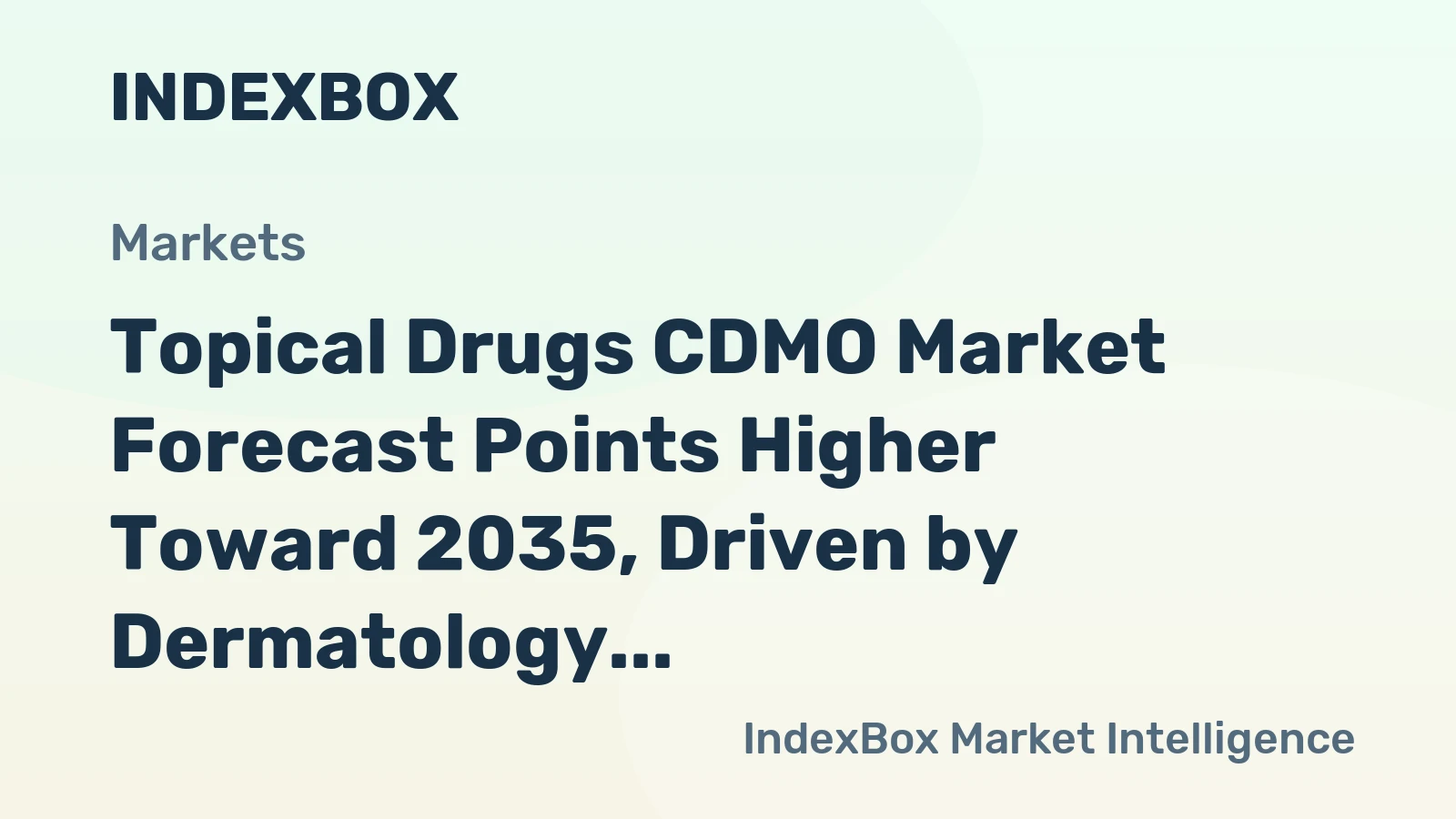 Topical Drugs CDMO Market Forecast Points Higher Toward 2035, Driven by Dermatology Pipeline Expansion
