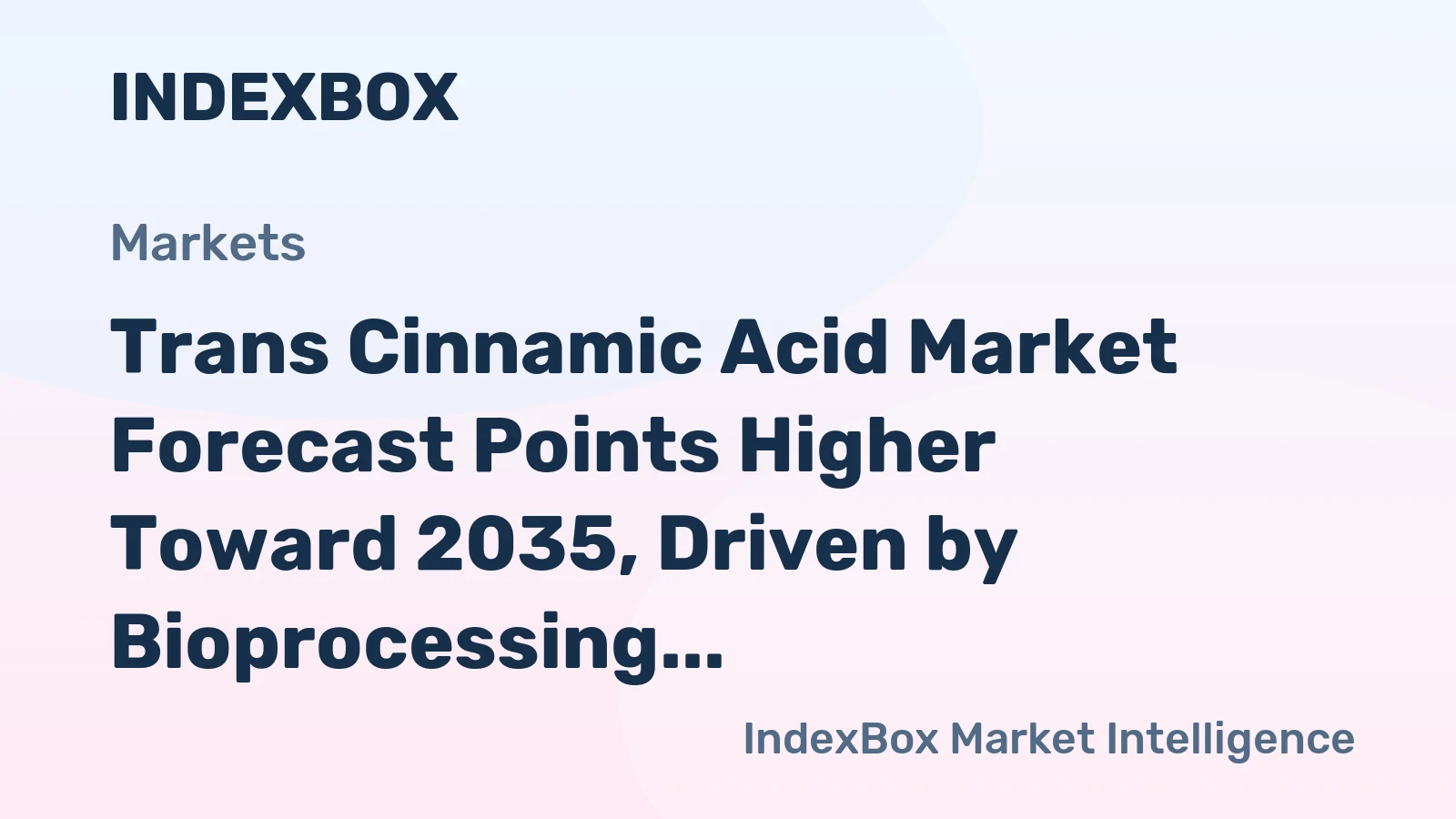 Trans Cinnamic Acid Market Forecast Points Higher Toward 2035, Driven by Bioprocessing Scale-Up