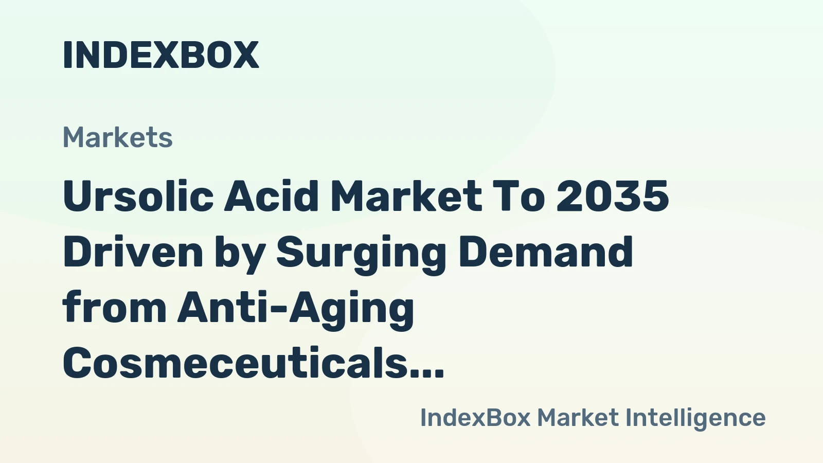 Ursolic Acid Market to 2035 Driven by Surging Demand from Anti-Aging Cosmeceuticals