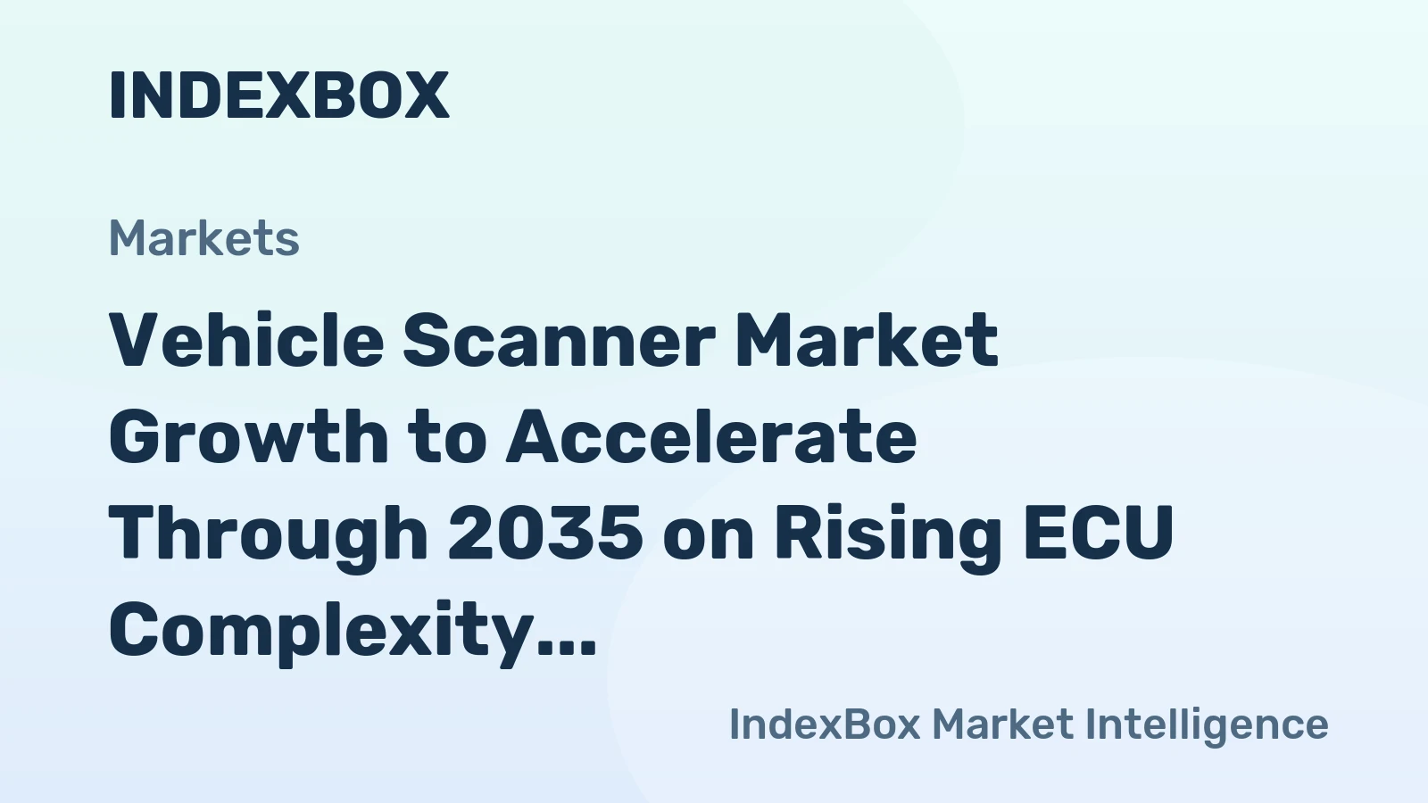 Vehicle Scanner Market Growth to Accelerate Through 2035 on Rising ECU Complexity and Emissions Mandates