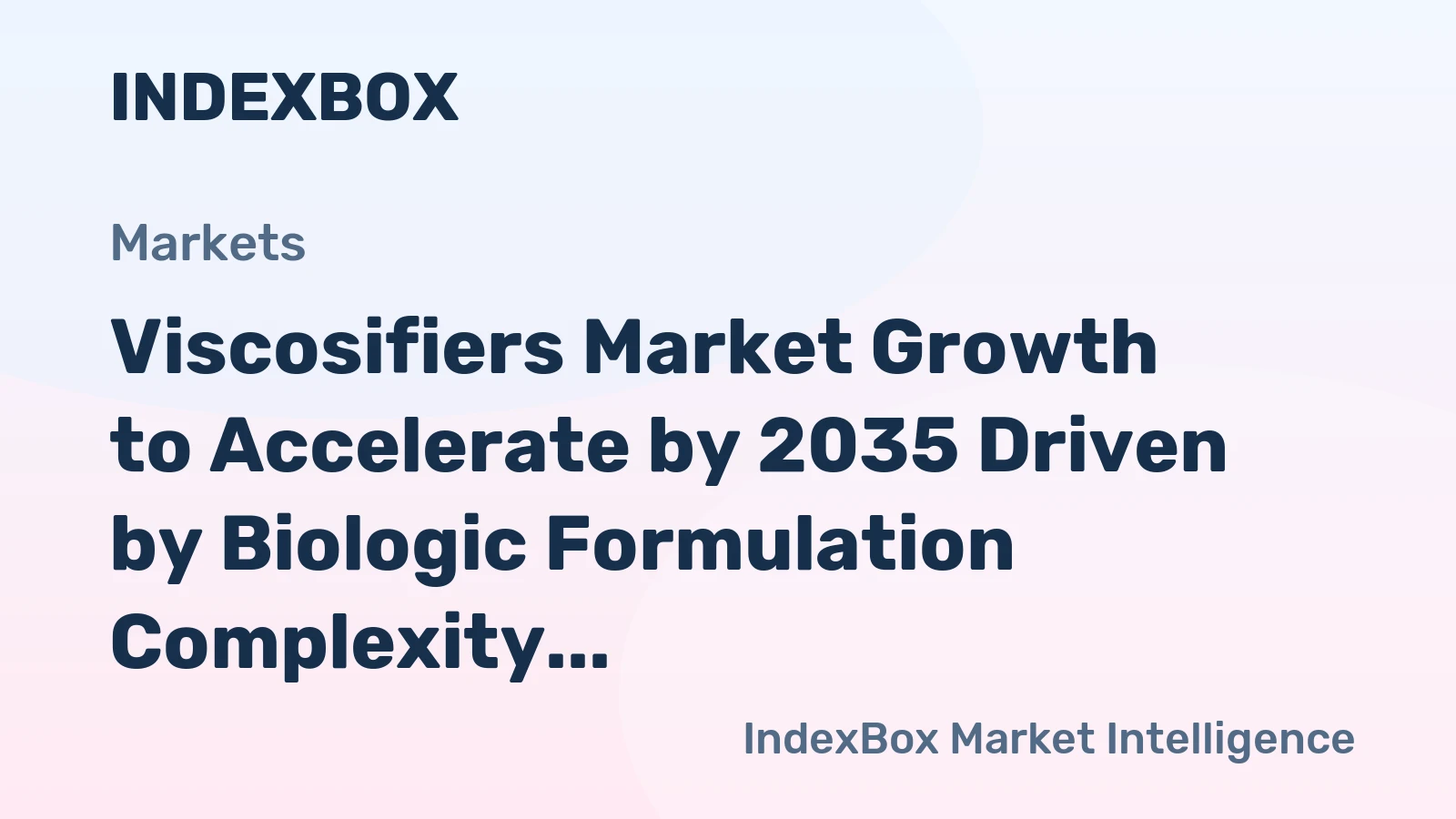 Viscosifiers Market Growth to Accelerate by 2035 Driven by Biologic Formulation Complexity
