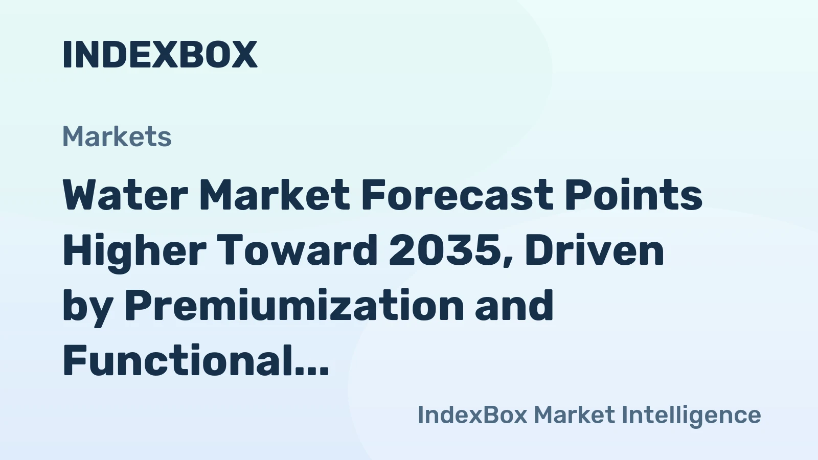 Water Market Forecast Points Higher Toward 2035, Driven by Premiumization and Functional Innovation