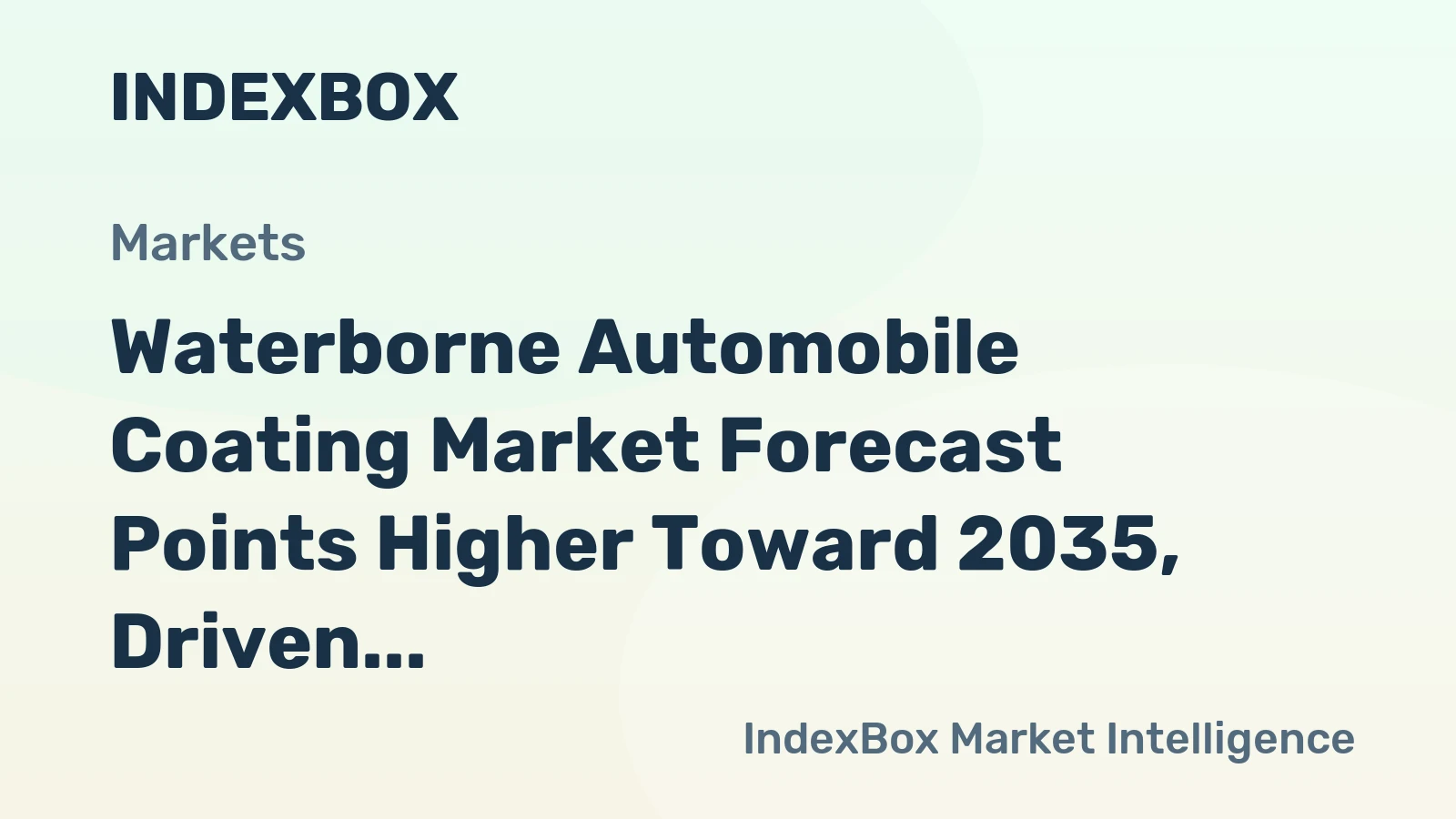 Waterborne Automobile Coating Market Forecast Points Higher Toward 2035, Driven by EV Production Surge