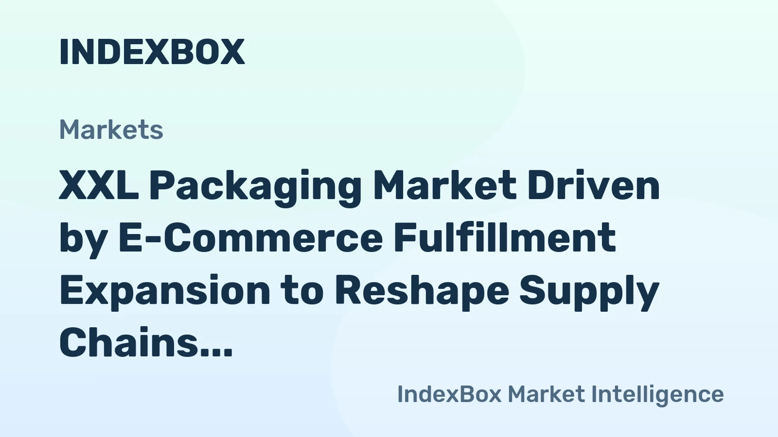 XXL Packaging Market Driven by E-Commerce Fulfillment Expansion to Reshape Supply Chains Through 2035