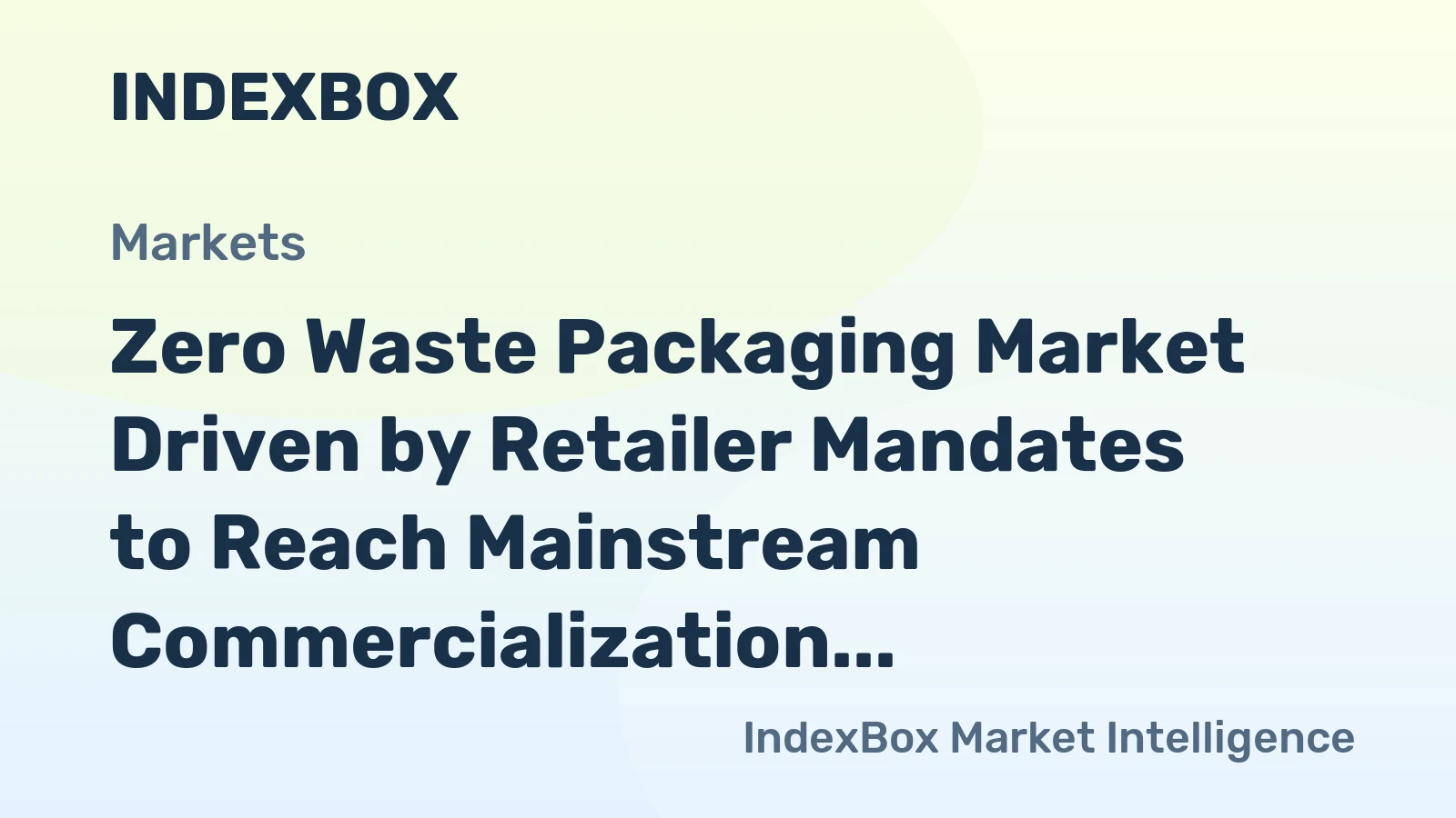 Zero Waste Packaging Market Driven by Retailer Mandates to Reach Mainstream Commercialization by 2035