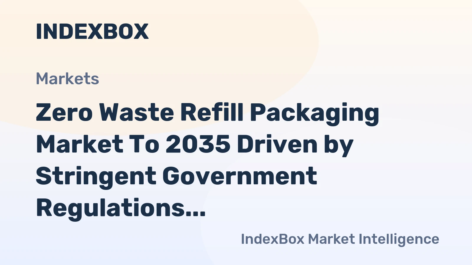 Zero Waste Refill Packaging Market to 2035 Driven by Stringent Government Regulations and EPR Mandates