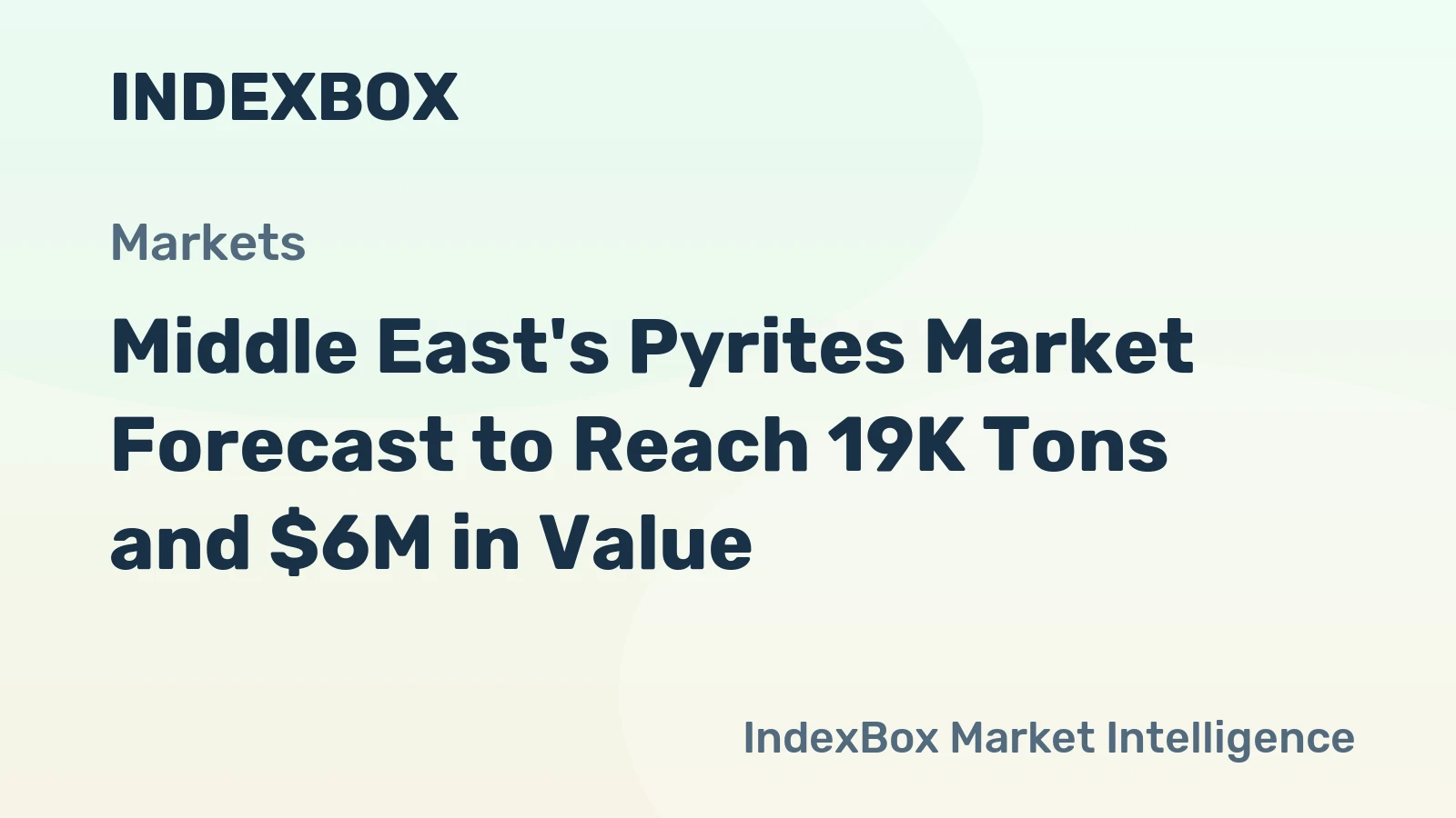 Middle East's Pyrites Market Forecast to Reach 19K Tons and $6M in Value