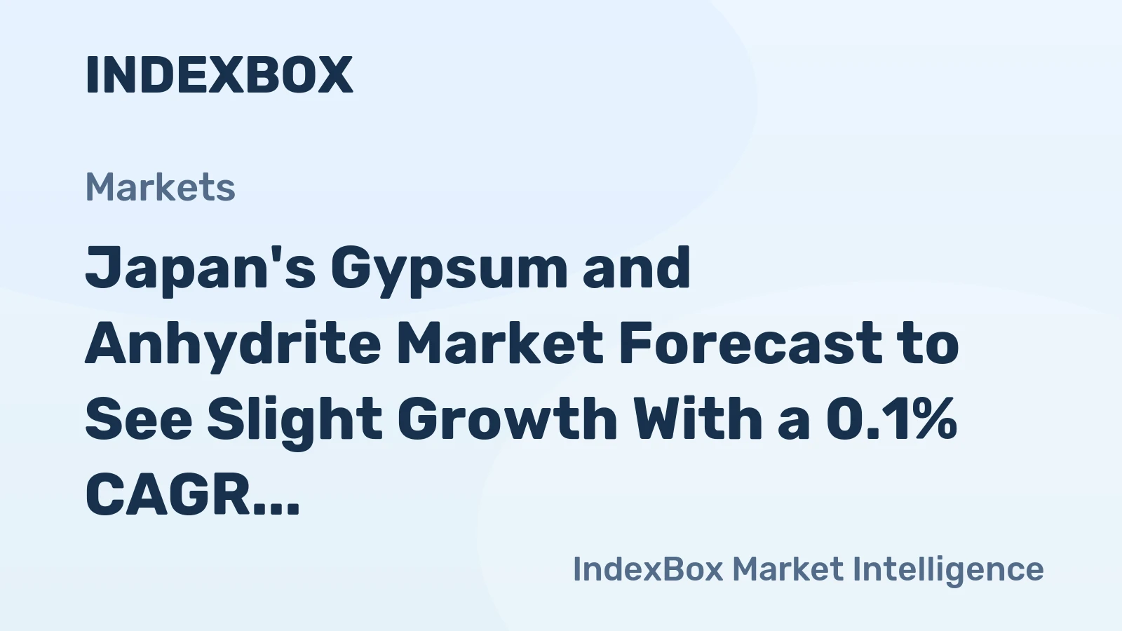 Japan's Gypsum and Anhydrite Market Forecast to See Slight Growth With a 0.1% CAGR Through 2035