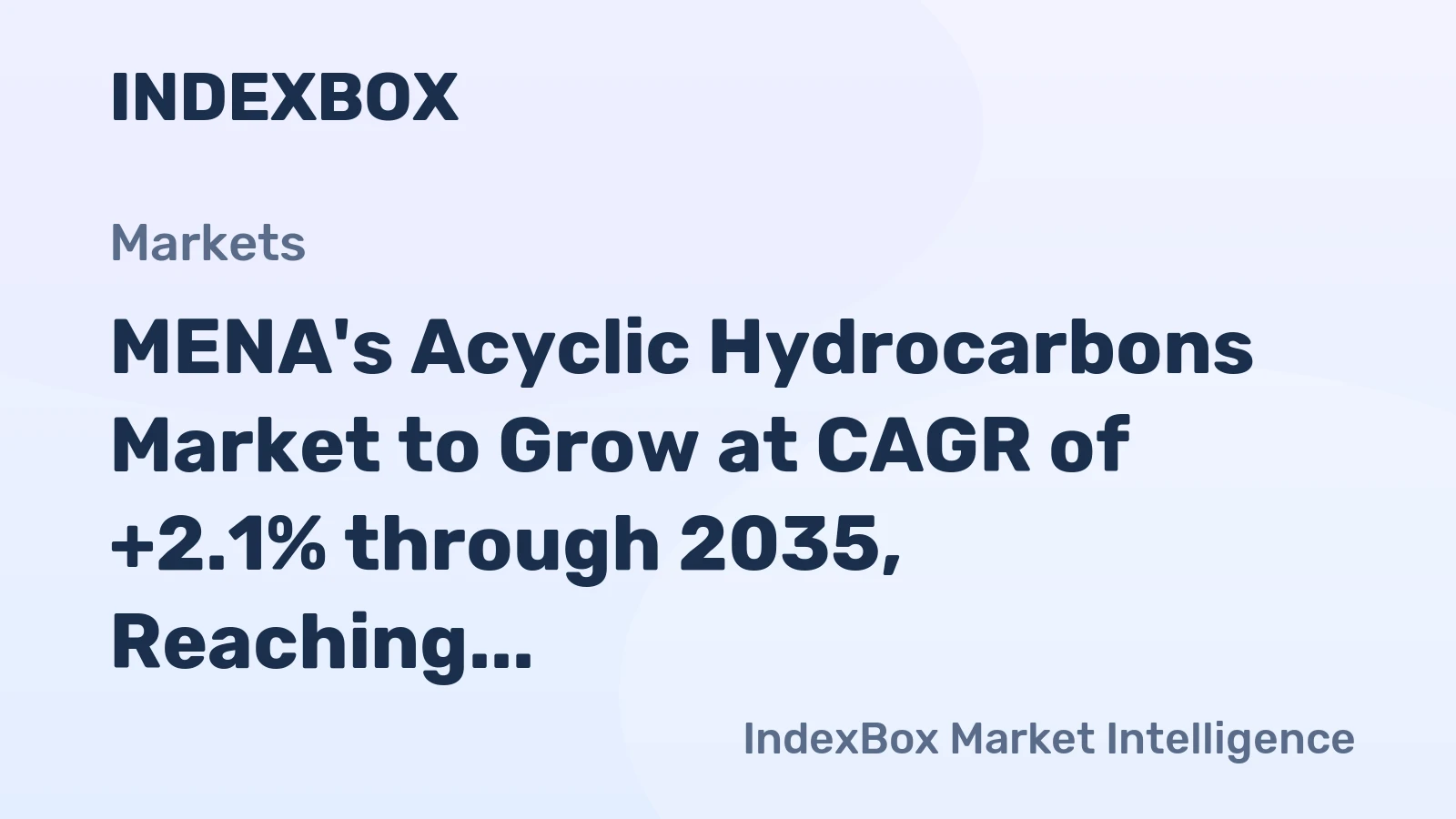 MENA's Acyclic Hydrocarbons Market to Grow at CAGR of +2.1% through 2035, Reaching $26.6B