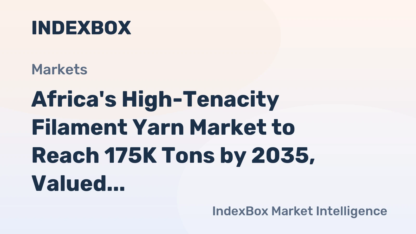 Africa's High-Tenacity Filament Yarn Market to Reach 175K Tons by 2035, Valued at $698M