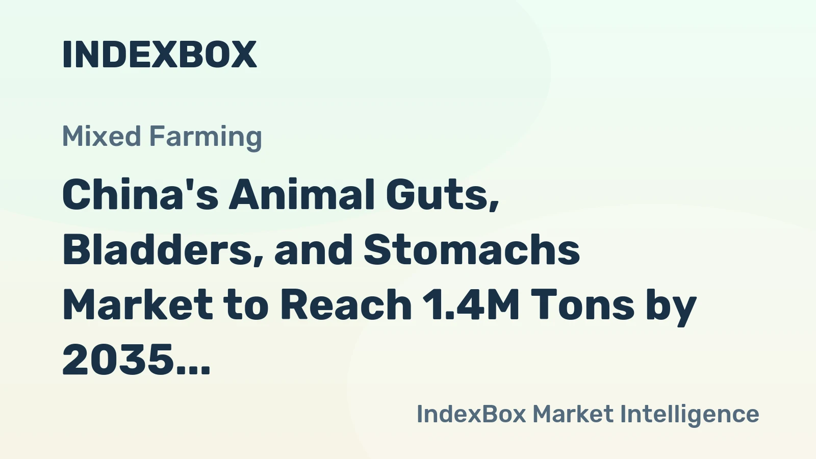China's Animal Guts, Bladders, and Stomachs Market to Reach 1.4M Tons by 2035, Valued at $14.9B